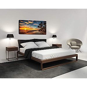 DZL Art S74775 Canvas Painting Print Paradise Tropical Island Beach with Palms Photograph Print Nature Pictures Wall Art Canvas Prints Painting for Living Room Bedroom Decor Office Wall Decor