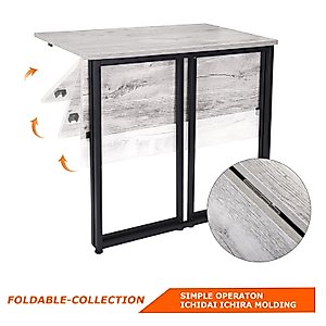 Leopard Outdoor Products Folding Computer Desk for Small Spaces, Space-Saving Home Office Desk, Foldable Computer Table, Laptop Table, Writing Desk, Compact Study Reading Table (Black/Greige)