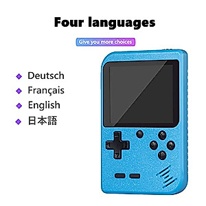 Ormosiat Retro Mini 500 Non-Repeating Classic FC Games Portable Video Handheld Game Console.3.0-inch Screen.1020mAh (500_Blue)