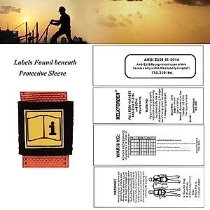 WELKFORDER 1D-Ring Industrial Fall Protection Safety Harness with 6-Foot Shock Absorber Stretchable Lanyard | Permanent attached Kit | ANSI Compliant Personal Fall Arrest System(PFAS)