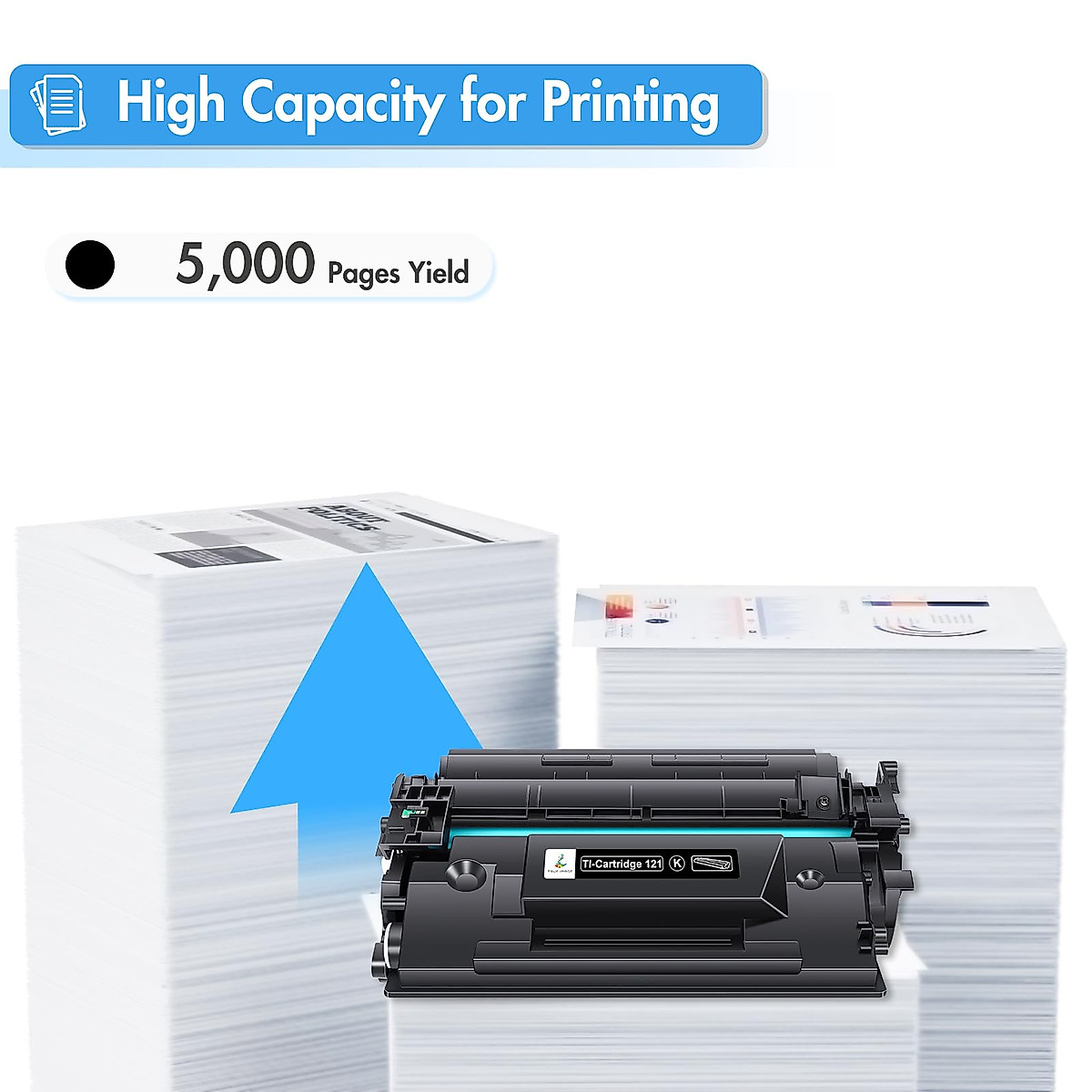 TRUE IMAGE Compatible Toner Cartridge Replacement for Canon 121 CRG-121 CRG121 for Canon imageCLASS D1620 D1650 High Yield Ink Printer (Black, 2-Pack)