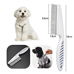 Dxlam Flea Comb for Dogs and Cats, Pet Lice Comb Fine Tooth Grooming Tool for Removing Tear Stains, Fleas, Dandruff, Lice
