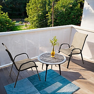 UDPATIO Patio Dining Chairs Set of 4, Outdoor Furniture Chairs, Breathable Seat Fabric and Alloy Steel Frame for Backyard, Porch, Garden, Poolside (Brown)