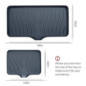 Kitchen Sink Tray,Self Draining Kitchen Soap Tray Soap Holder Silicone Sponge Holder for Kitchen Sink,Kitchen Bathroom Sink Caddy Sink Organizer for Sponge,Soap Dispenser,Dish Scrubber,Palm Brush