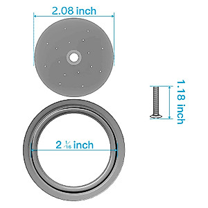 JZBRAIN Commercial Rinse Unit Sprayer Valve Repair Kit 1.42 GPM High Pressure Spray Face Bumper and Screw Replacement Part for Commercial Kitchen Sprayer Head - Grey