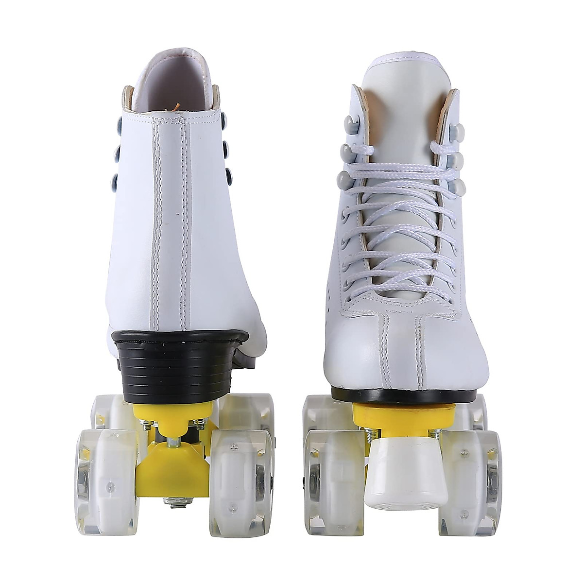 Ugboiu Roller Skates for Women and Men, Derby Roller Skates with 4 Shiny Wheel, Classic Double-Row Roller Skates for Indoor and Outdoor