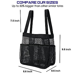 LCHULLE Mesh Shower Caddy Portable Quick Dry Shower Tote Hanging Bath & Toiletry Organizer with 8 Storage Pockets Cosmetic Shower Basket Bag for College Dorm Room Essentials Gym Bathroom Camp Travel
