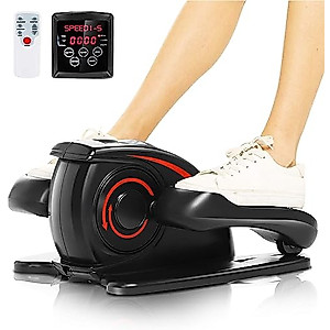 ANCHEER Under Desk Elliptical Machine, Leg Exercise Pro Machine Pedal Exerciser for Seniors as Seen on TV Portable Leg Exerciser While Sitting with Massage Pedal (Black)