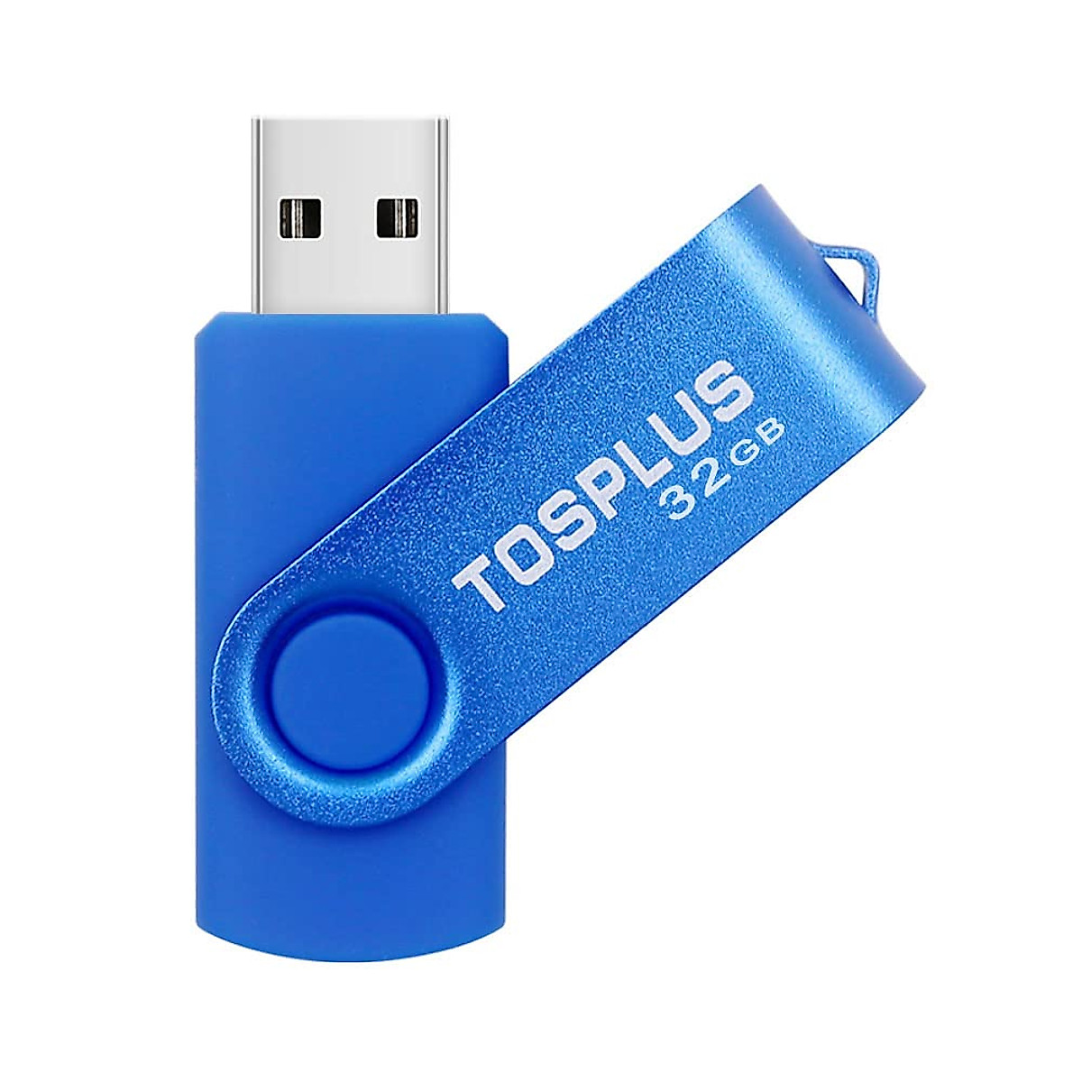 TOSPLUS 2 Pack 32GB USB Flash Drive USB 2.0 Thumb Drives Memory Stick Data Storage Jump Drive Swivel Design (Black/Blue)