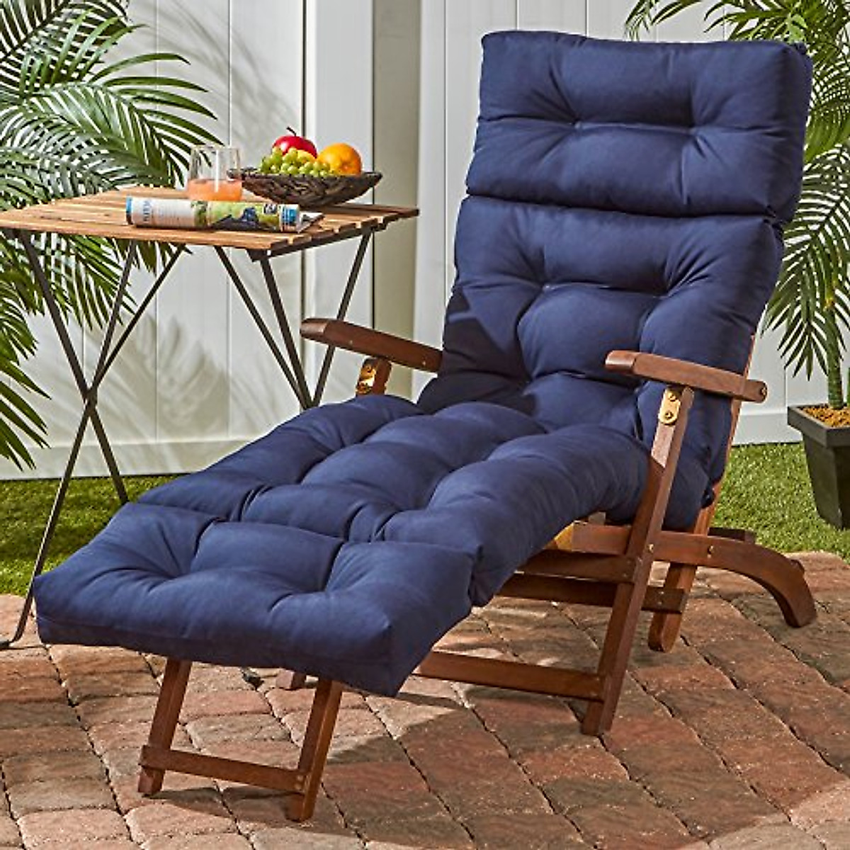 Greendale Home Fashions 72 x 22-inch Outdoor Chaise Lounge Cushion, 1 Count (Pack of 1), Midnight