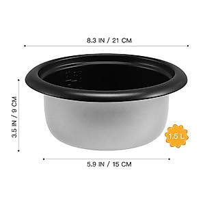 DOITOOL 1.5L Universal Inner Pot Rice Cooker Inner Pot Non-Stick Inner Cooking Pot Rice Cooker Rice Cooker Replacement Parts 8.26 x 8.26 x 3.54 inch