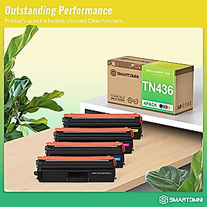 S SMARTOMNI TN436 Compatible Toner Cartridge Replacement for Brother TN436 TN436BK TN433 Compatible use with Brother MFC L8900CDW HL L8360CDW L8260CDW L8360CDWT MFC L8610CDW L9750CDW Printer, 4 Packs