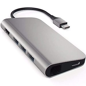 Satechi USB C Hub Multiport Adapter, USB C Docking Station with 4K HDMI, 60W USB C PD Charging, 3 USB-A, Ethernet, Micro/SD Card Readers, for MacBook Pro/Air M1 M2 M3, Windows - Space Gray