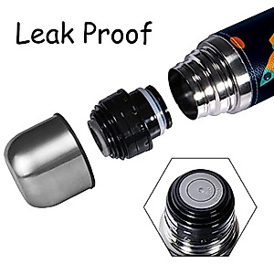 Starship Cartoon Stainless Steel Water Bottle Leak-Proof, Double Walled Vacuum Insulated Flask Thermos Cup Travel Mug 17 OZ