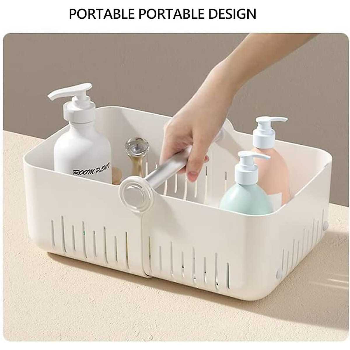 2pcs Plastic Storage Basket, Shower Caddy Organizer with Handles Storage Tote Bin Box for Bathroom, Dorm, Kitchen, Bedroom (2pcs)