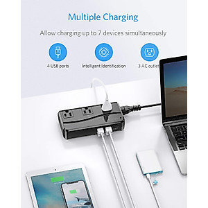 BESTEK Power Converter Adapter 220V to 110V Voltage Converter International Outlet Adapter with 6A 4 -Port USB Charging and UK/EU/AU/US Universal Travel Adapter(Black)