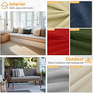 ROFIELTY Custom Cushion Covers, Patio Furniture Cushion Covers with Zippers, Bench Cushion Cover with Non-Slip Design, 70+ Colors to Choose from (Custom Size)