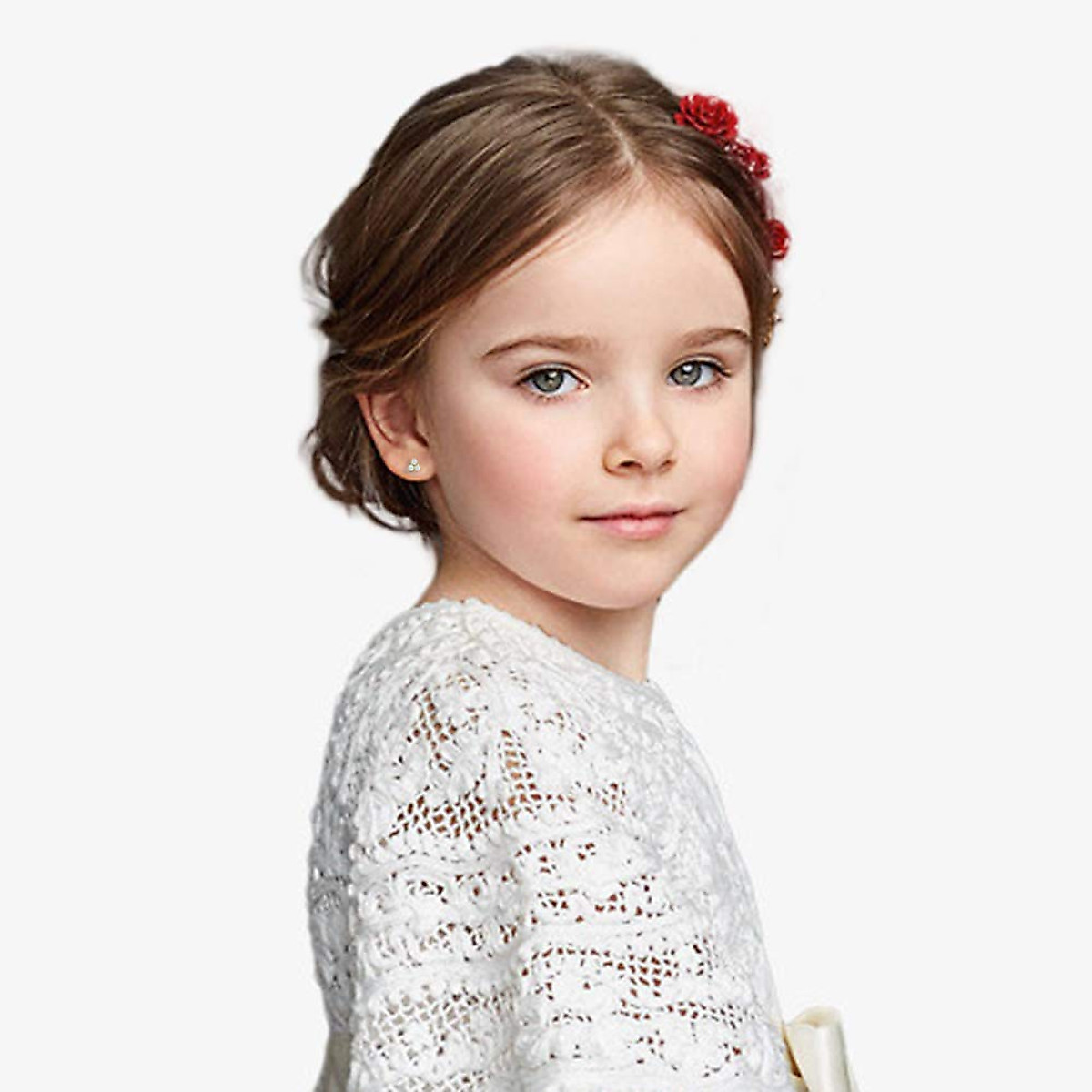 CiNily Tiny Triangle Opal Stud Earrings, 14K Yellow Gold Plated Hypoallergenic Small Gold Earrings for Women Cartilage Jewelry