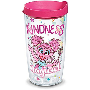 Tervis Sesame Street Made in USA Double Walled Insulated Tumbler Travel Cup Keeps Drinks Cold & Hot, 16oz, Abby Cadabby Kindness
