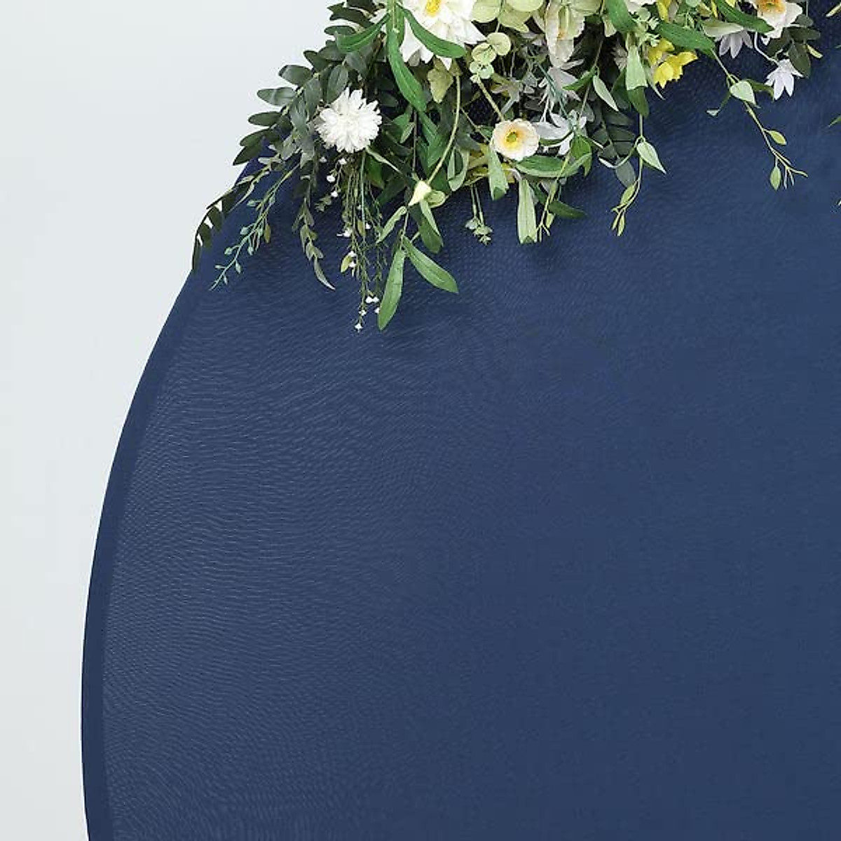 Efavormart 7.5ft Matte Navy Blue Round Spandex Fit Wedding Arch Backdrop Cover - 2-Sided Custom Fit Backdrop Stand Arch Cover