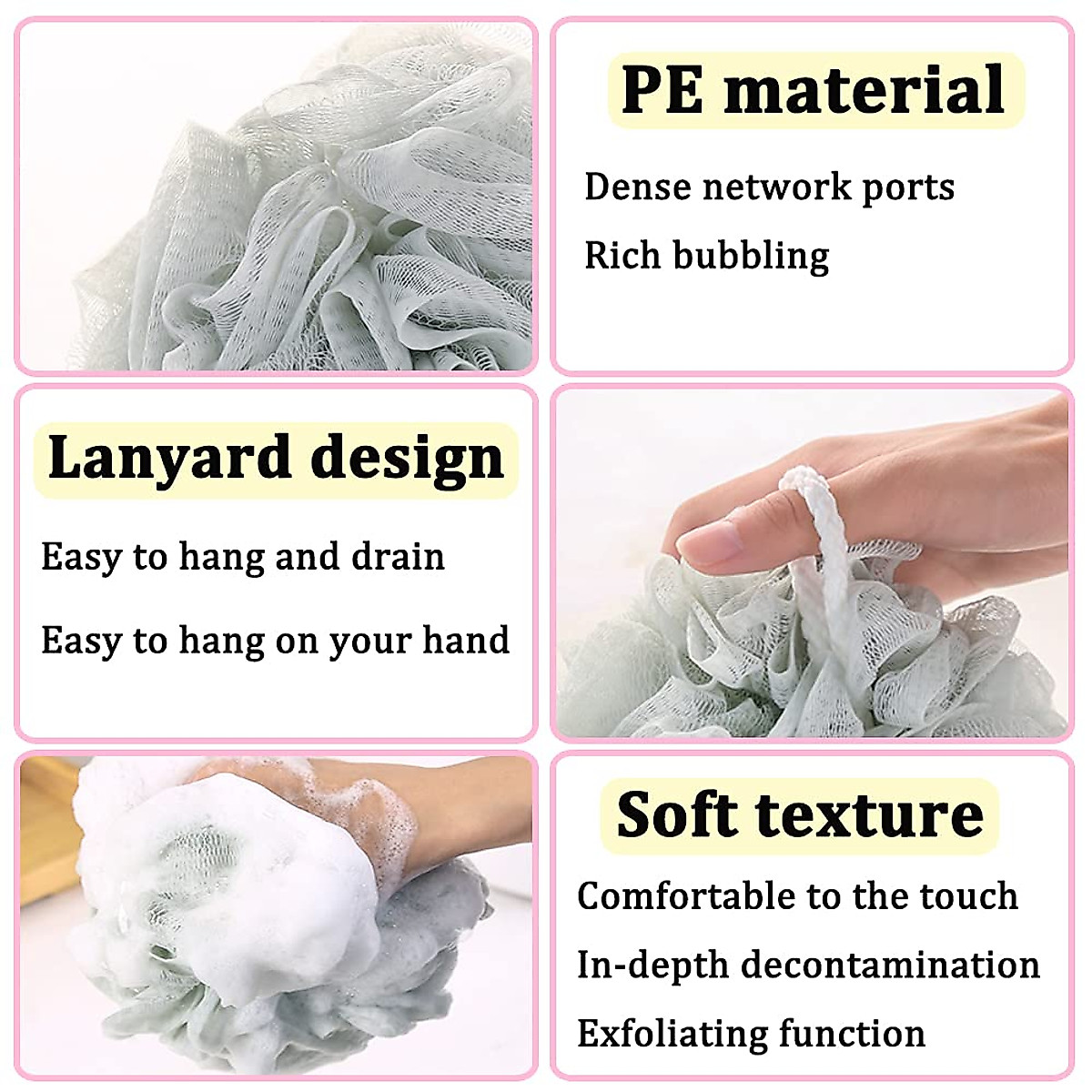 10 Pack Loofah Bath Sponge,Small Size Colorful Loofahs,Soft Exfoliating Shower Lufa,Mesh Bath and Shower Sponge for Kids and Adults