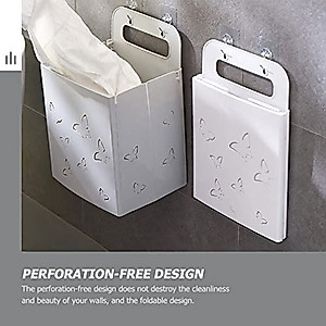 Zerodeko Plastic Laundry Baskets Laundry Basket Foldable Clothes Storage Basket Laundry Cloth Hamper Sorter Wall Hanging Plastic Laundry Baskets for Home Bedroom White