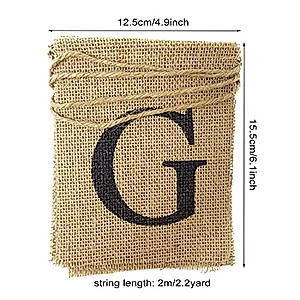 Honbay Gifts Sign Gifts Bunting Banner Vintage Burlap Banner for Wedding Party, Bridal Shower, Baby Shower, Bachelorette Party, Birthday Party,etc (Black)