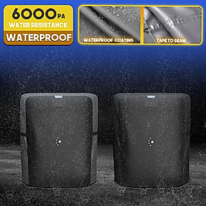 LIBZAKI Air Conditioner Cover Waterproof 600D Heavy Duty for Outside Units-Durable AC Cover Universal Sizes Square Fits up to 30” x 30” x 36”inches-Gray/Black