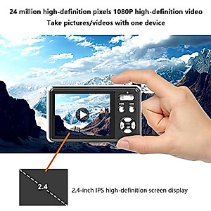 LINXHE Digital Camera 2.7 inch HD Camera Compact Camera Pocket Camera,8X Digital Zoom Rechargeable Small Digital Cameras for Kids,Beginners (Color : Black, Memory Card : with 8g Memory Card)