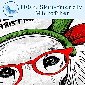 Yorkie Puppy with Santa Antler and Red Glasses Prints Soft Warm Cozy Blanket Throw for Bed Couch Sofa Picnic Camping Beach, 150×100cm