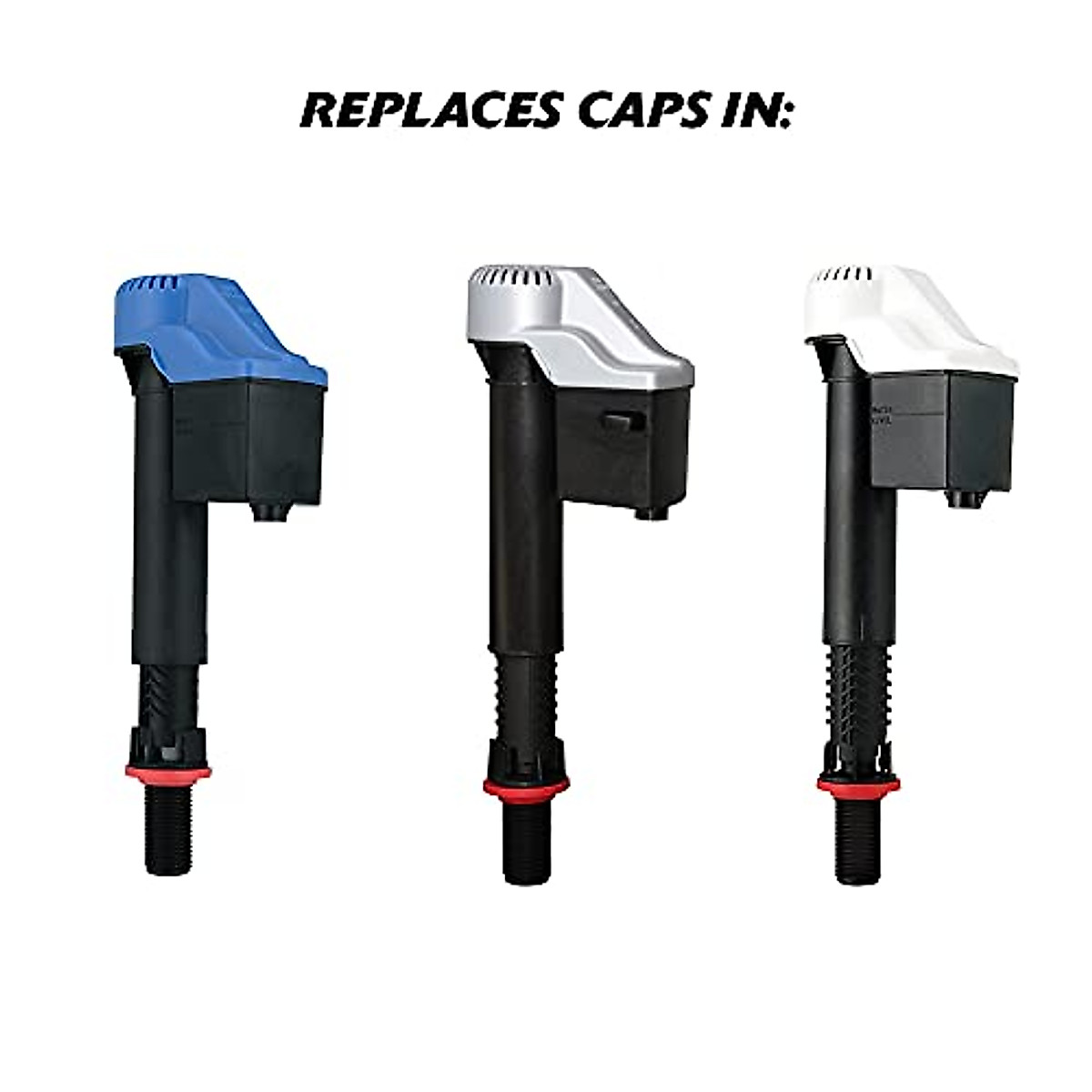 Korky Toilet Repair R528P2 Fill Valve Replacement Cap, Black, Pack of 2