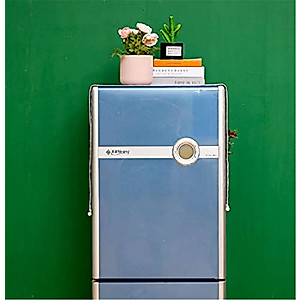 Dezapuby Dust-Proof Refrigerator Cover Cotton Washing Machine Top Protector with Side Storage Bags Universal Cover Cloth for Home and Kitchen (Gray Arrow)