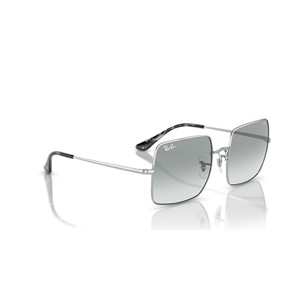 Ray-Ban Women's RB1971 Square Evolve Polarized Sunglasses, Silver/Photochromic Azure Gradient Blue, 54 mm + 1