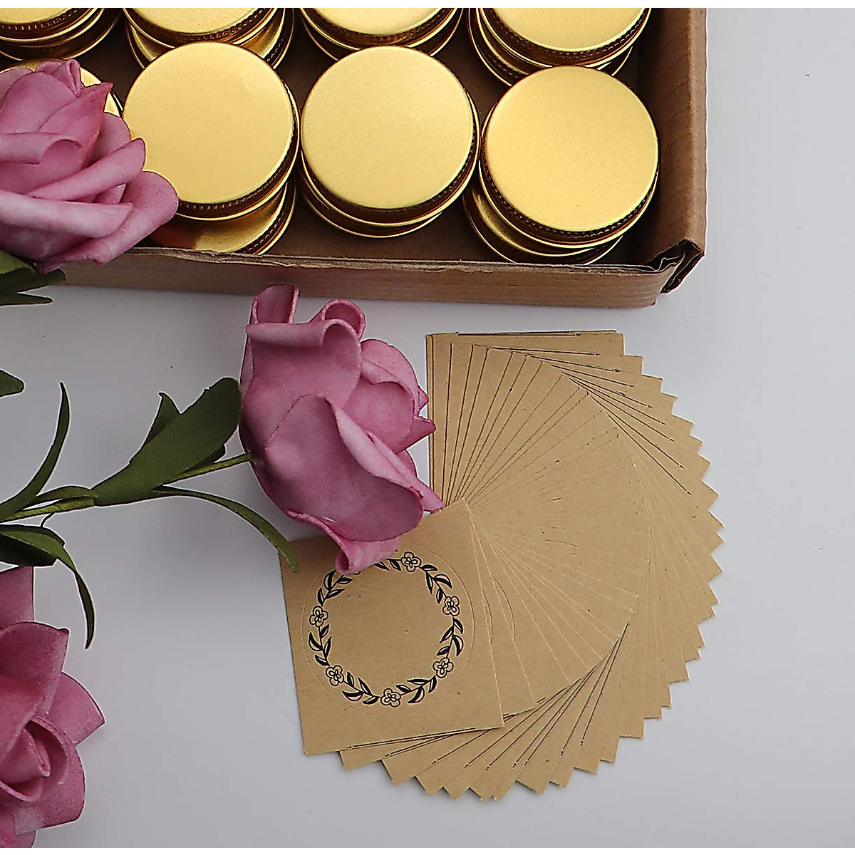 500Pcs Screw Top Aluminum Tin Jars Tins Marking Labels