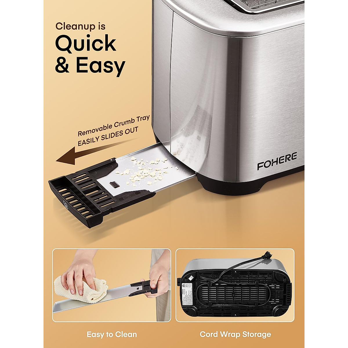 4 Slice Toaster Touch Screen Control, Long Extra Wide Slots Smart Bread Toaster, 6 Bread Types & 6 Shade Settings, Stainless Steel Toaster, with Removable Tray, Cancel/Defrost/Reheat Function, Sliver