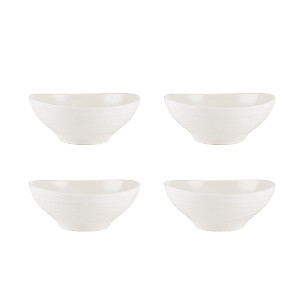 Mikasa Swirl White 16 Piece Dinnerware Set, Service for 4