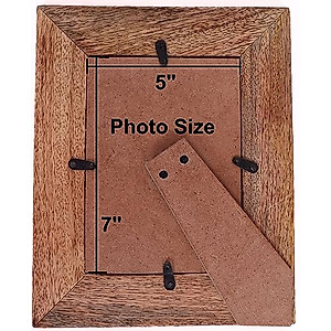 indoStrides Hand Carved Mango Wood 5x7 Picture Frame for Tabletop use