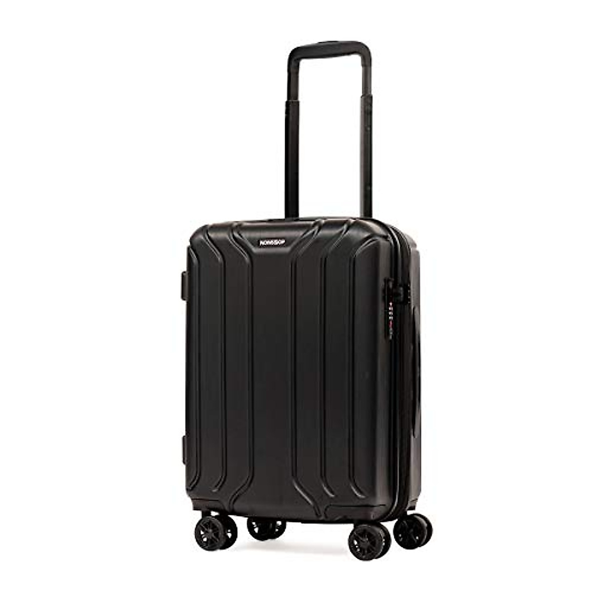 NONSTOP NEW YORK Luggage Expandable Spinner Wheels hard side shell Travel Suitcase Set 3 Piece (Black, 3-Piece Set (20/24/28) W/Power Bank)