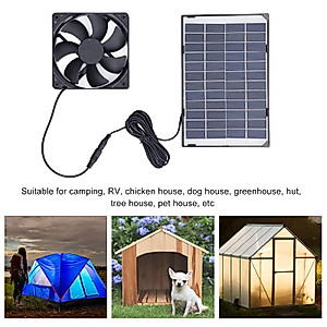 Mini Portable Polysilicon Pet 6W 12V Exhaust Fan with Solar Panel for Dog Chicken House Greenhouse RV Roof Quietly Cools and Ventilates,Solar Powered Fan,
