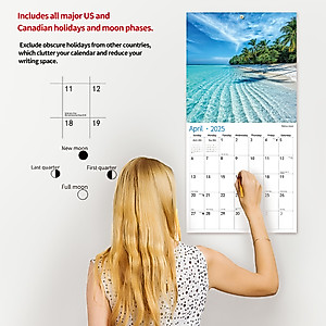 2024 2025 Wall Calendar, 18 Month July 2024 - December 2025, Monthly Calendar BEACHES, 12" x 24" Opened,Full Page Months Thick & Sturdy Paper for Gift Calendar Organizing & Planning