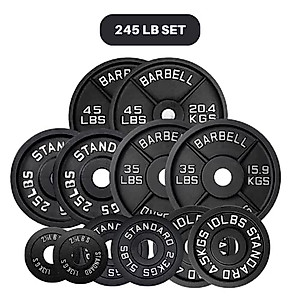 HAJEX Cast Iron Olympic Weight Plates Set 2 inch - Pairs of 2.5 LB, 5 LB, 10 LB - Weights Set 35 LB