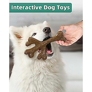 Boutiray Dog Chew Toy for Aggressive Chewers Real Bacon Flavor Nylon Bone Durable Sturdy Tough Dogs Toys Teething Cleaning Stick for Large Medium Breeds