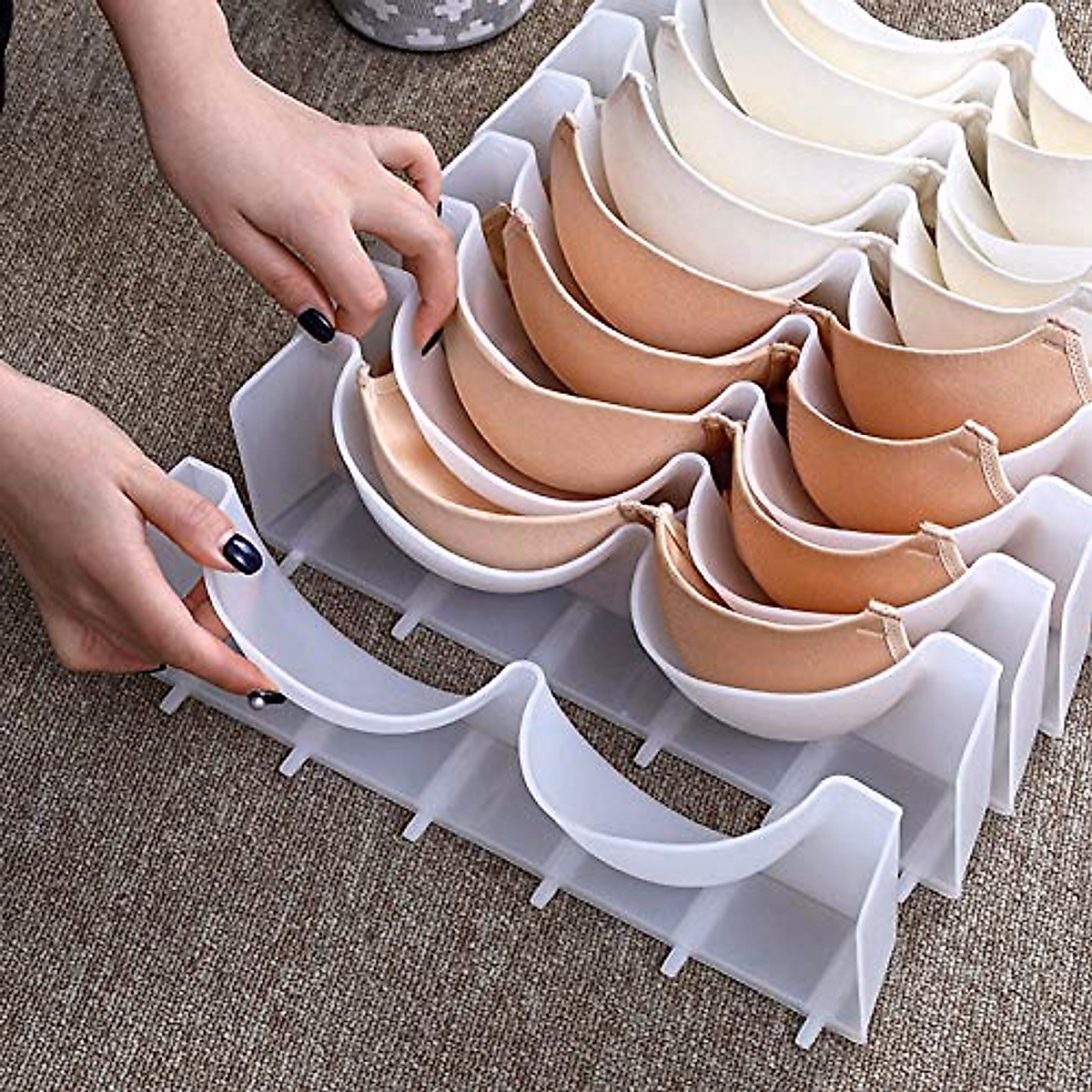 NewMoo 6Pcs / Set Underwear Boxes Stable Stackable Bra Clothes Storage Rack Cupboard Drawer Divider Finishing Combination Bra Organizer