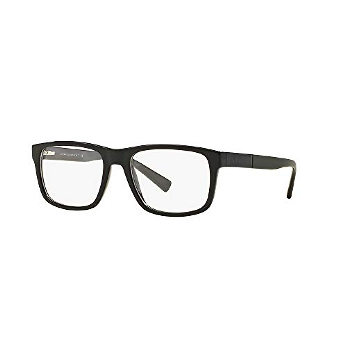 A|X ARMANI EXCHANGE Men's AX3025 Rectangular Prescription Eyewear Frames, Black/Demo Lens, 53 mm