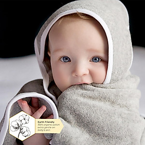 Burt's Bees Baby - Hooded Towels, Absorbent Knit Terry, Super Soft Single Ply, 100% Organic Cotton
