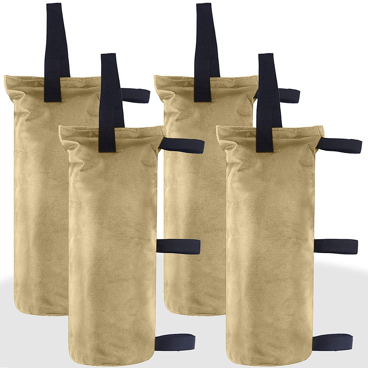 ABCCANOPY Canopy Weights Set of 4-112LBS Sand Bags for Pop up Tent, Weight Bags for Outdoor Gazebo, Trampoline, Pergola, Beige (Without Sand)