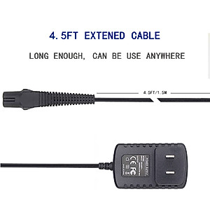 12V Power Cord for Braun Shaver 790cc 3040s 9290cc 310S 3010Bt 190s-1 350cc-4 390cc 760cc Compatible Braun Razor Series 1 3 5 7 9 Charger Power Supply