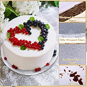 20 Pieces Cake Boards 10 Inch Round Cake Drum with 1/2 Inch Thick Round Cake Stands Cake Smooth Edge for Multi Tiered Birthday Wedding Party, Black, Silver, Gold and White