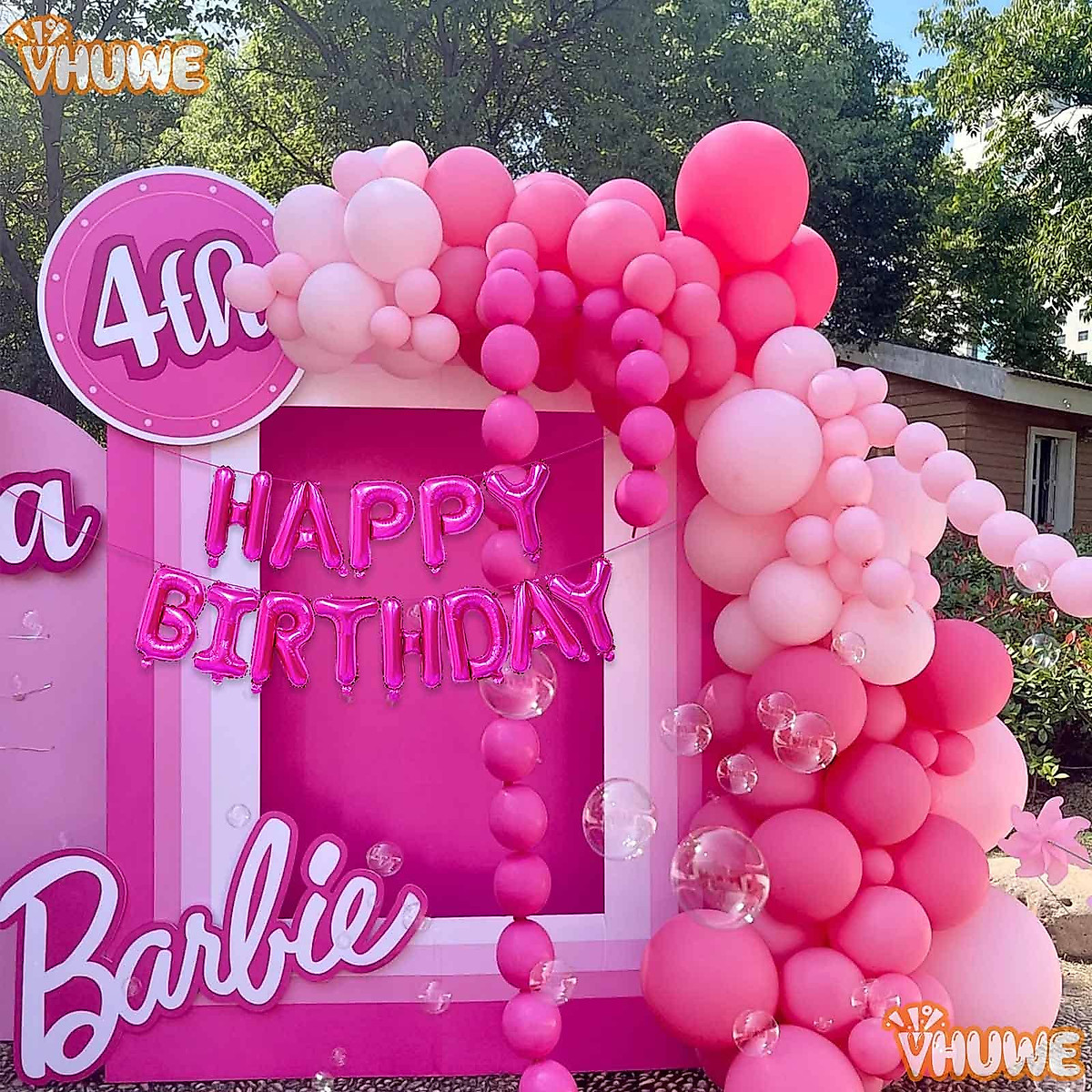 16 Inch Happy Birthday Balloon, Hot Pink Happy Birthday Balloons Banner Aluminum Foil Letters Balloons for Birthday Party Decorations Supplies