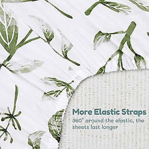 TCBunny 2 Pack Premium Fitted Baby Crib Sheets for Standard Crib Mattress - Ultra-Soft Cotton, Stylish Rabbit, and Garden Pattern, Safe and Snug for Baby, Boys and Girls, 28" x 52"